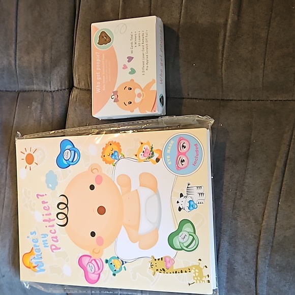 Adjoy | Games | Baby Shower Games Wheres My Pacifier Sticker Poster ...